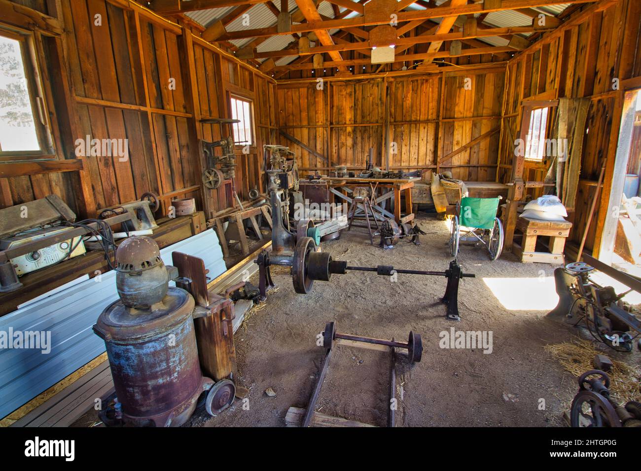 Historical repair shop inside the World Museum of Mining in Butte ...