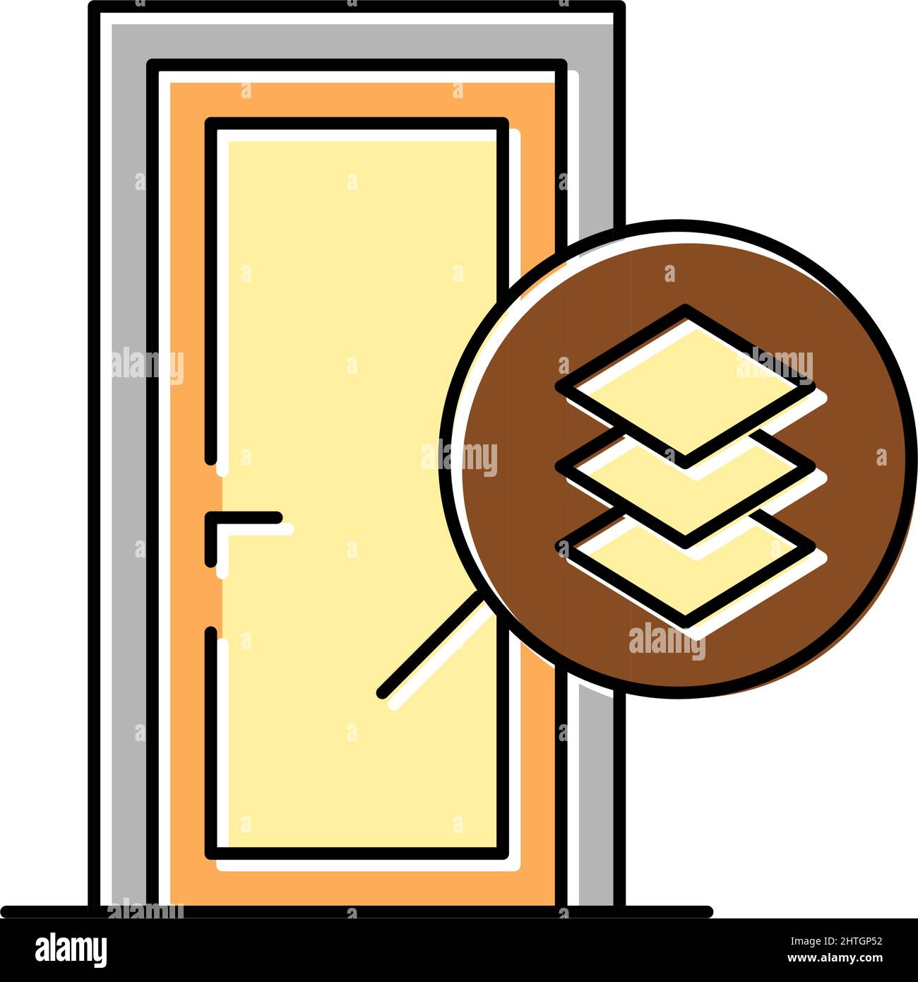 medium density fibreboard material door color icon vector illustration ...