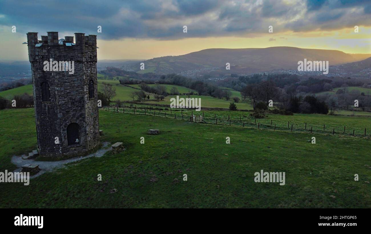 The Folly Sunset, Pontypool Stock Photo - Alamy