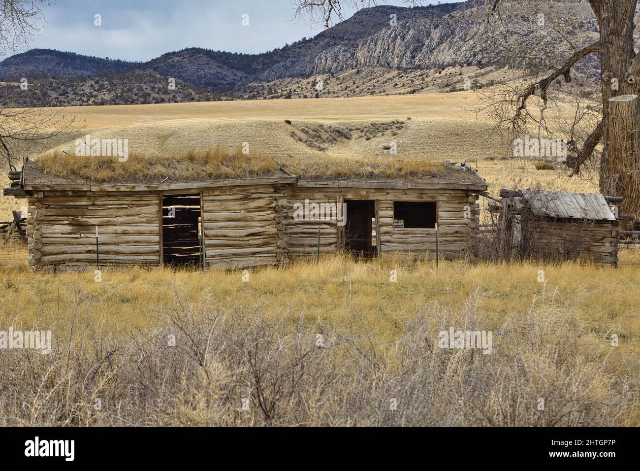 Close up of former Montana State Park - Parker Homestead Stock Photo ...