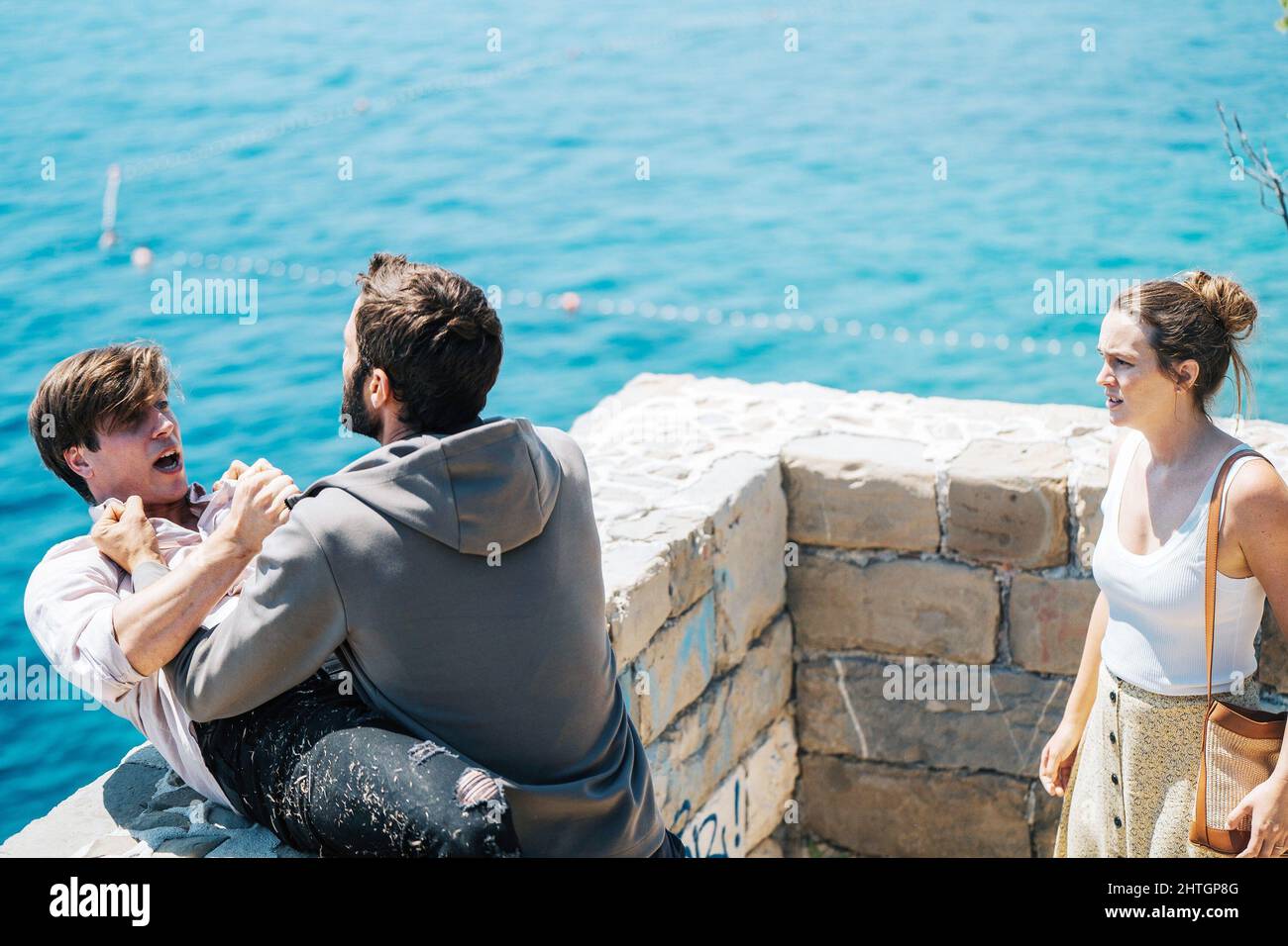 THE WEEKEND AWAY, from left: Marko Braic, Ziad Bakri, Leighton Meester ...