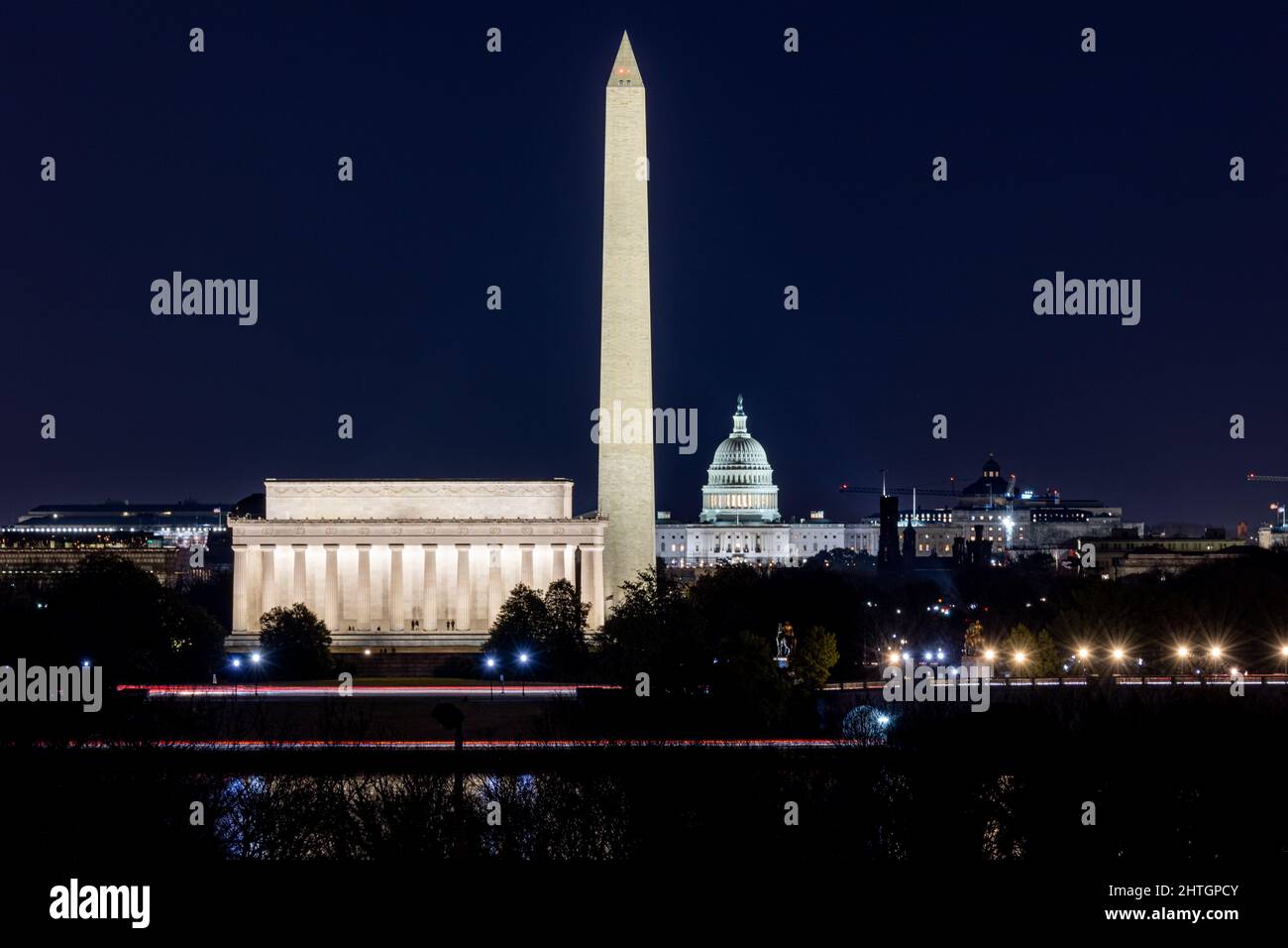 Washington dc skyline night hi-res stock photography and images - Alamy