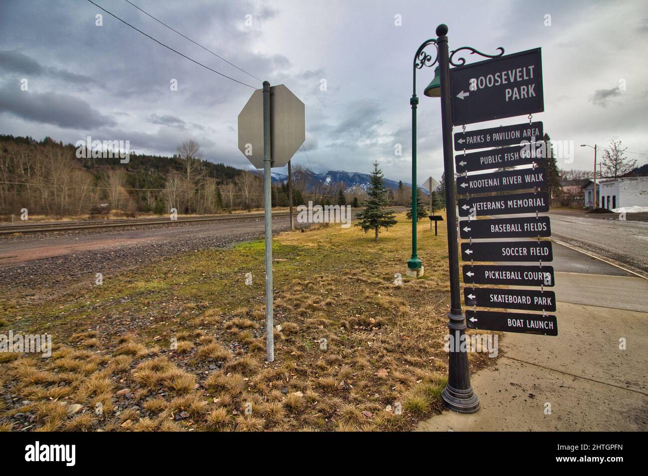 Roosevelt Park Sign in Troy, Montana Stock Photo - Alamy