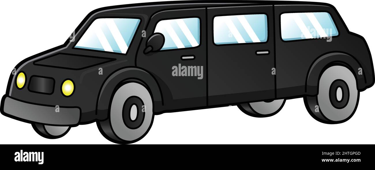 Limo Cartoon Clipart Colored Illustration Stock Vector Image & Art - Alamy