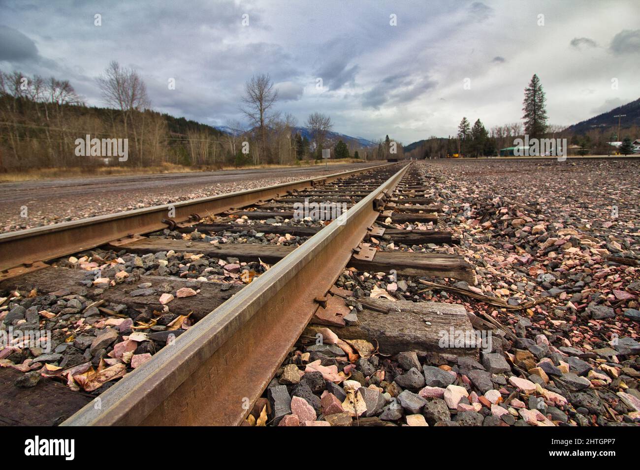 Railroad tracks outside Troy, Montana Stock Photo - Alamy