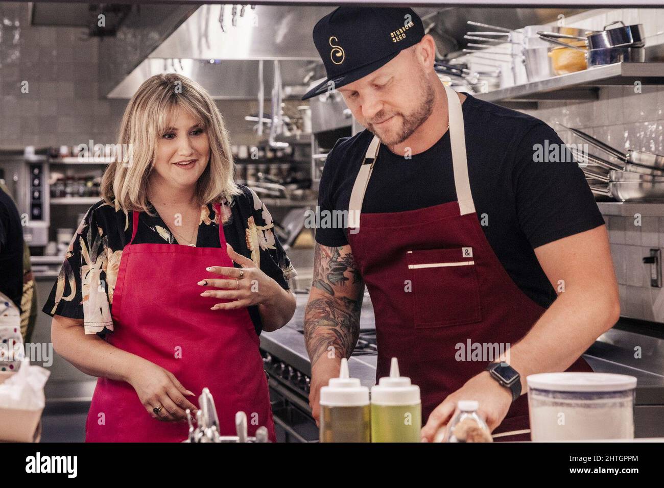 FAST FOODIES, from left: Jillian Bell, chef Jeremy Ford, Jillian Bell ...
