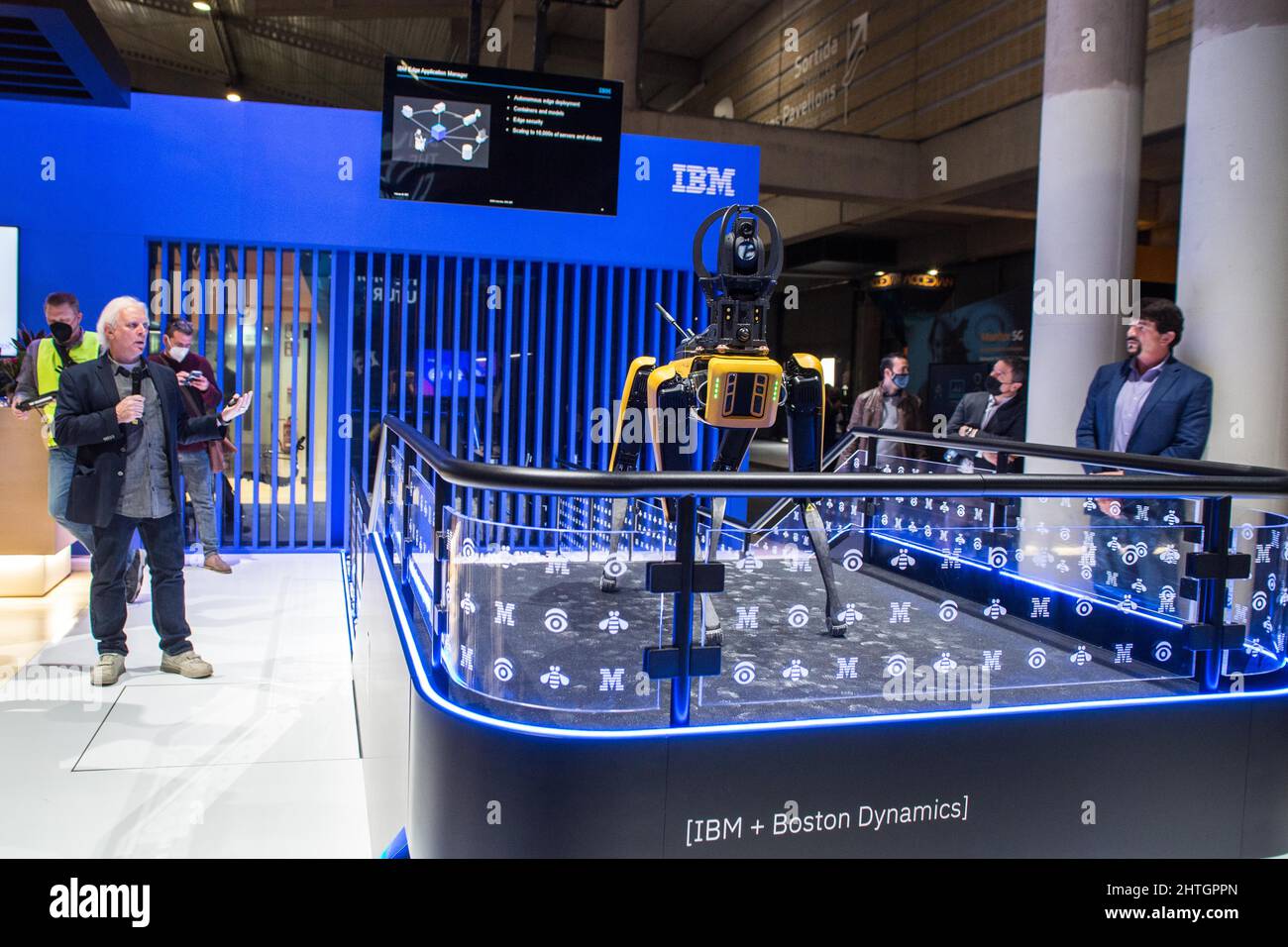 Barcelona, Catalonia. 28th Feb, 2022. Robot is seen at IBM booth during ...