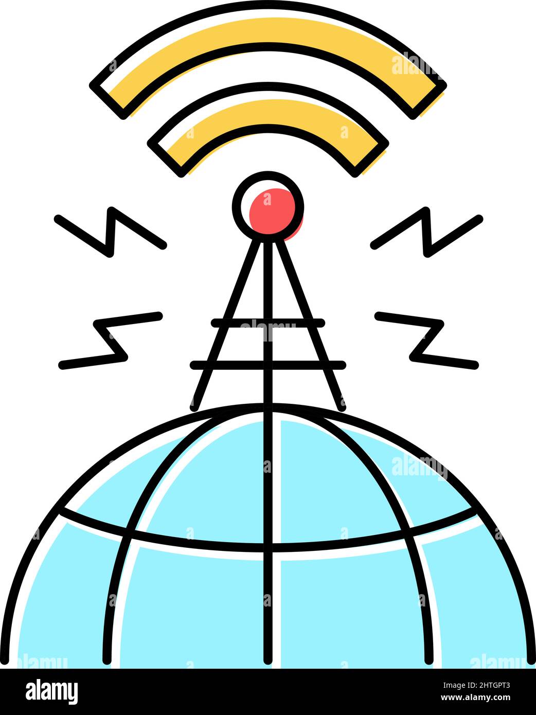 world broadcasting news antenna color icon vector illustration Stock ...
