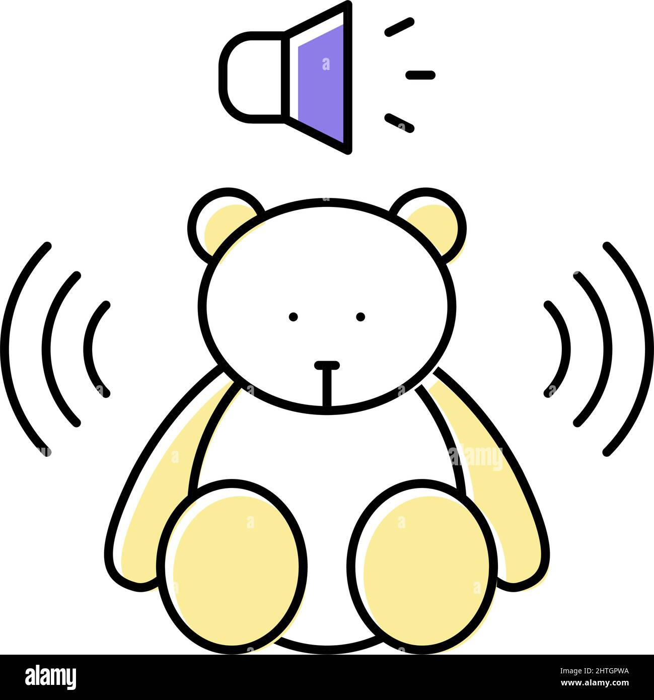 sound musical teddy bear toy color icon vector illustration Stock ...