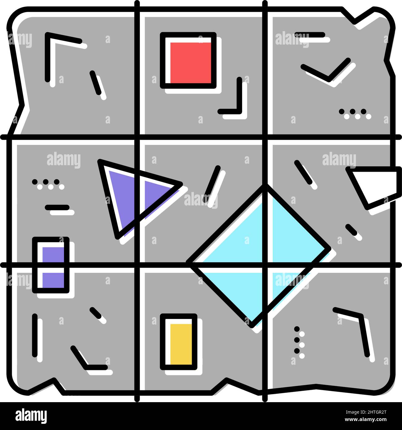 sorted garbage cube color icon vector illustration Stock Vector Image ...