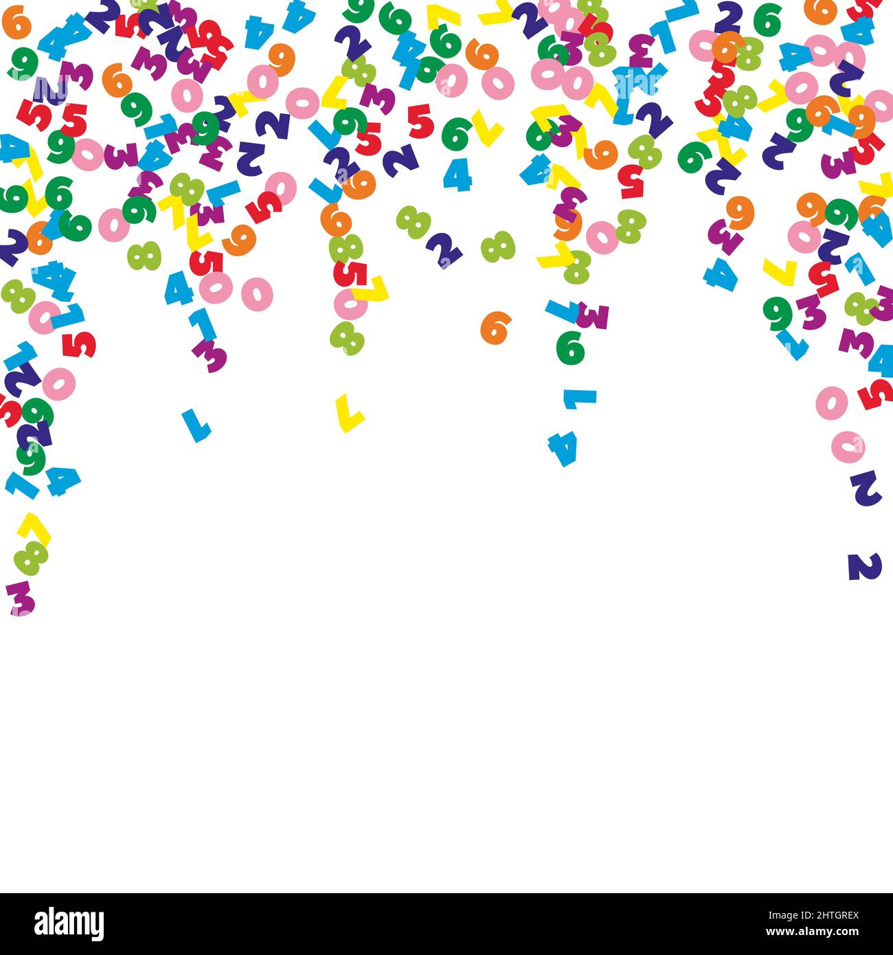 Falling colorful numbers. Math study concept with flying digits ...