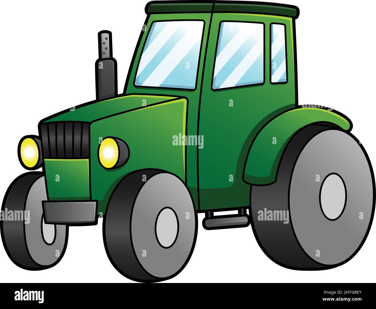 Tractor Cartoon Clipart Colored Illustration Stock Vector Image & Art ...