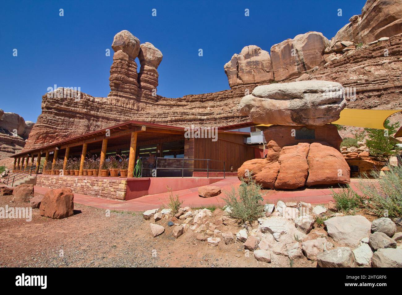 Navajo Twins Trading Post on Highway 191 in Utah Stock Photo - Alamy