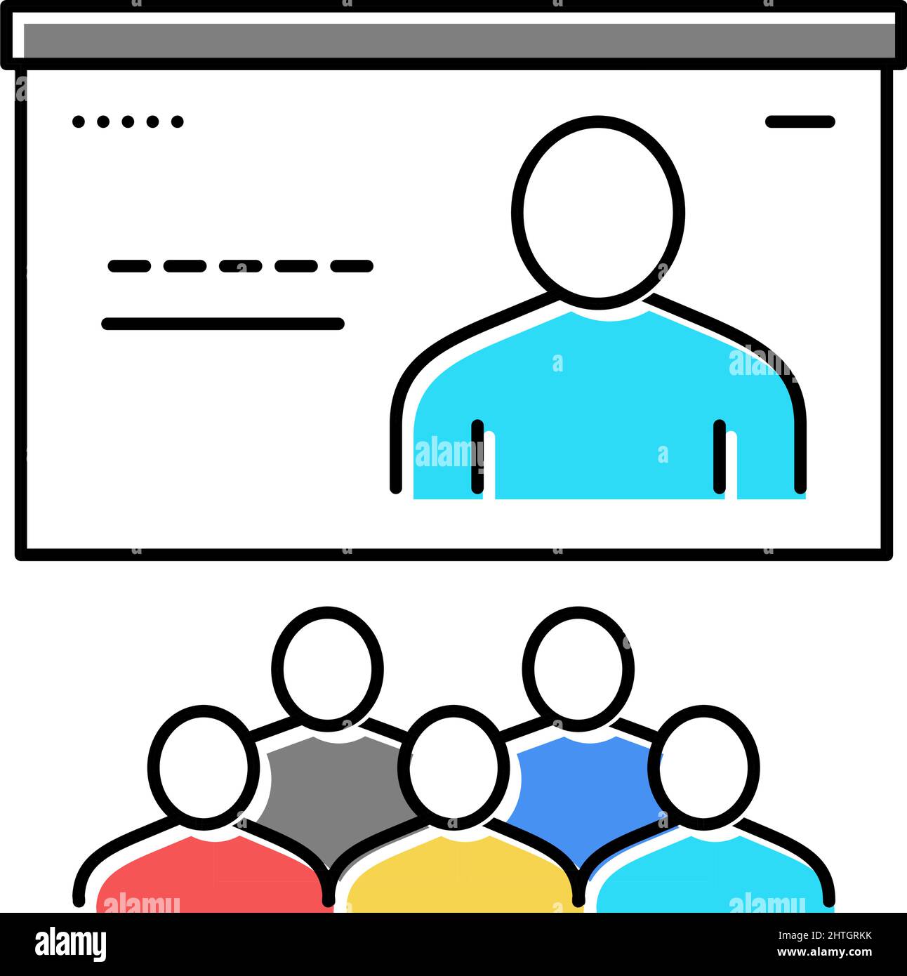 online teaching group color icon vector illustration Stock Vector Image ...