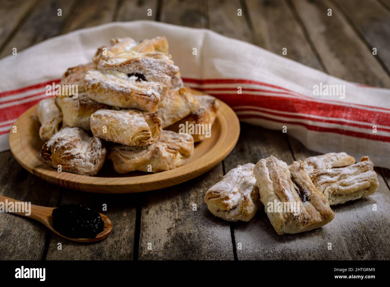 Homemade cookies of superior taste made with pork fat and jam filling ...