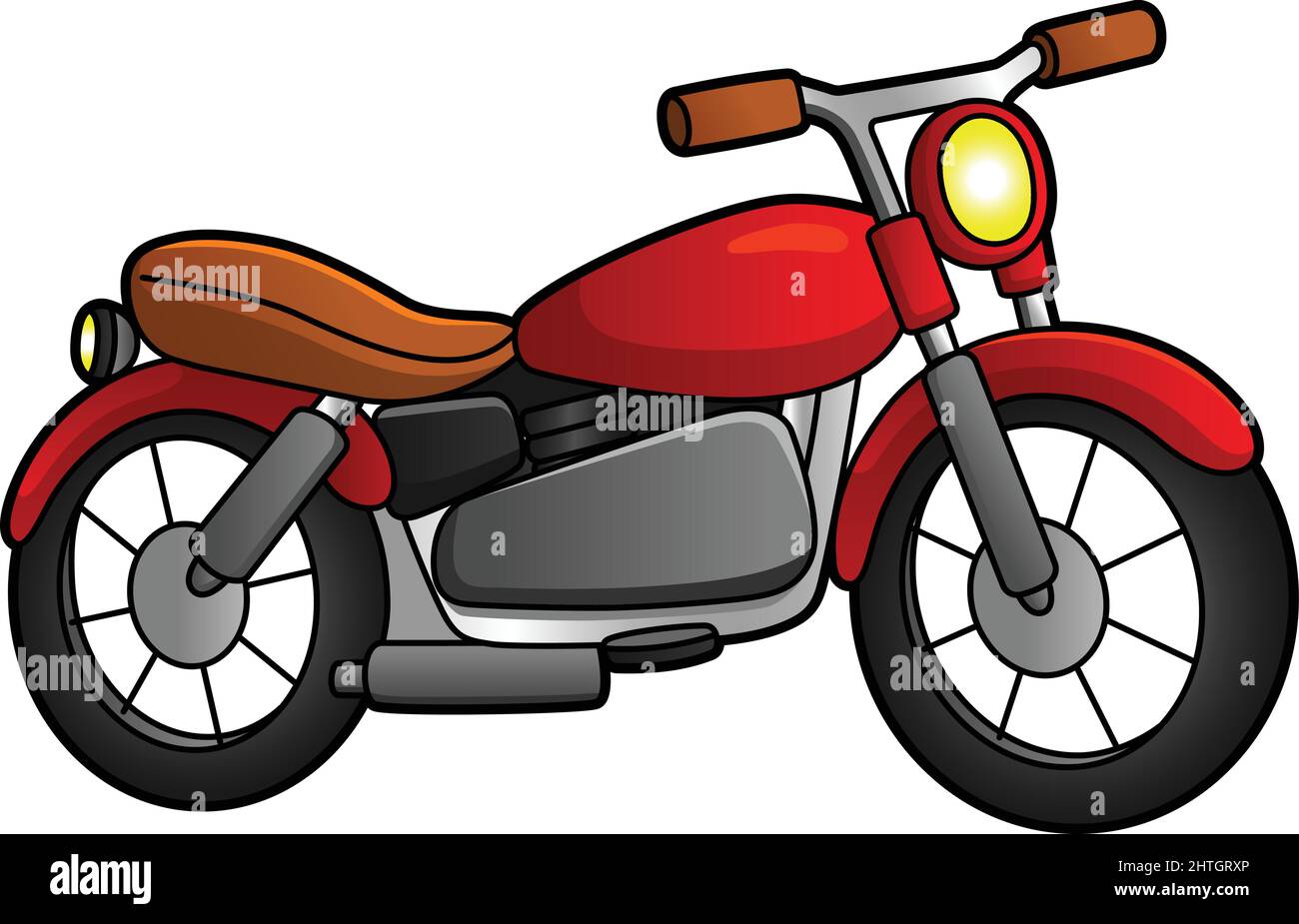 Motorcycle Cartoon Clipart Colored Illustration Stock Vector Image ...
