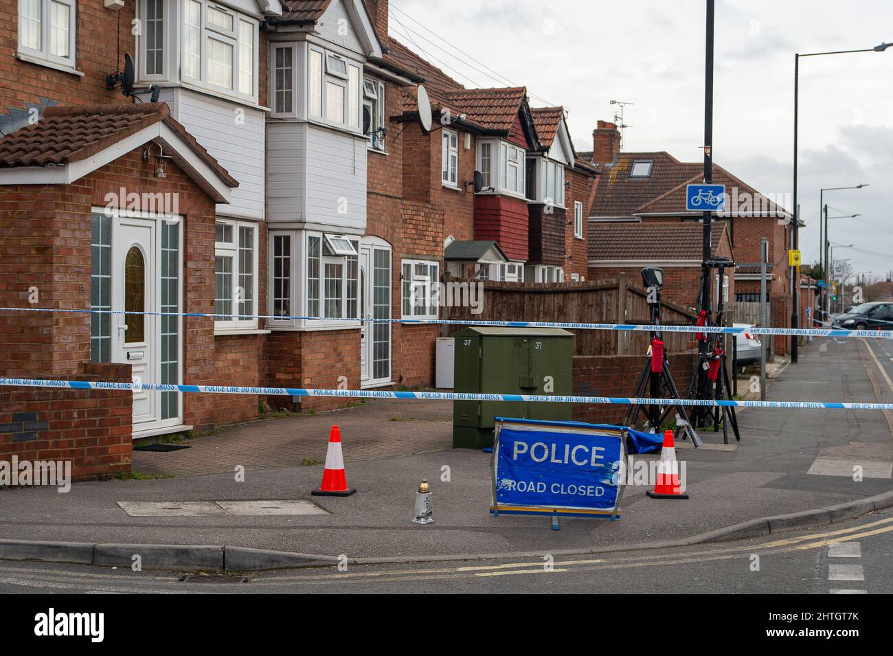 Slough, Berkshire, UK. 28th February, 2022. Part of Sheffield Road in ...