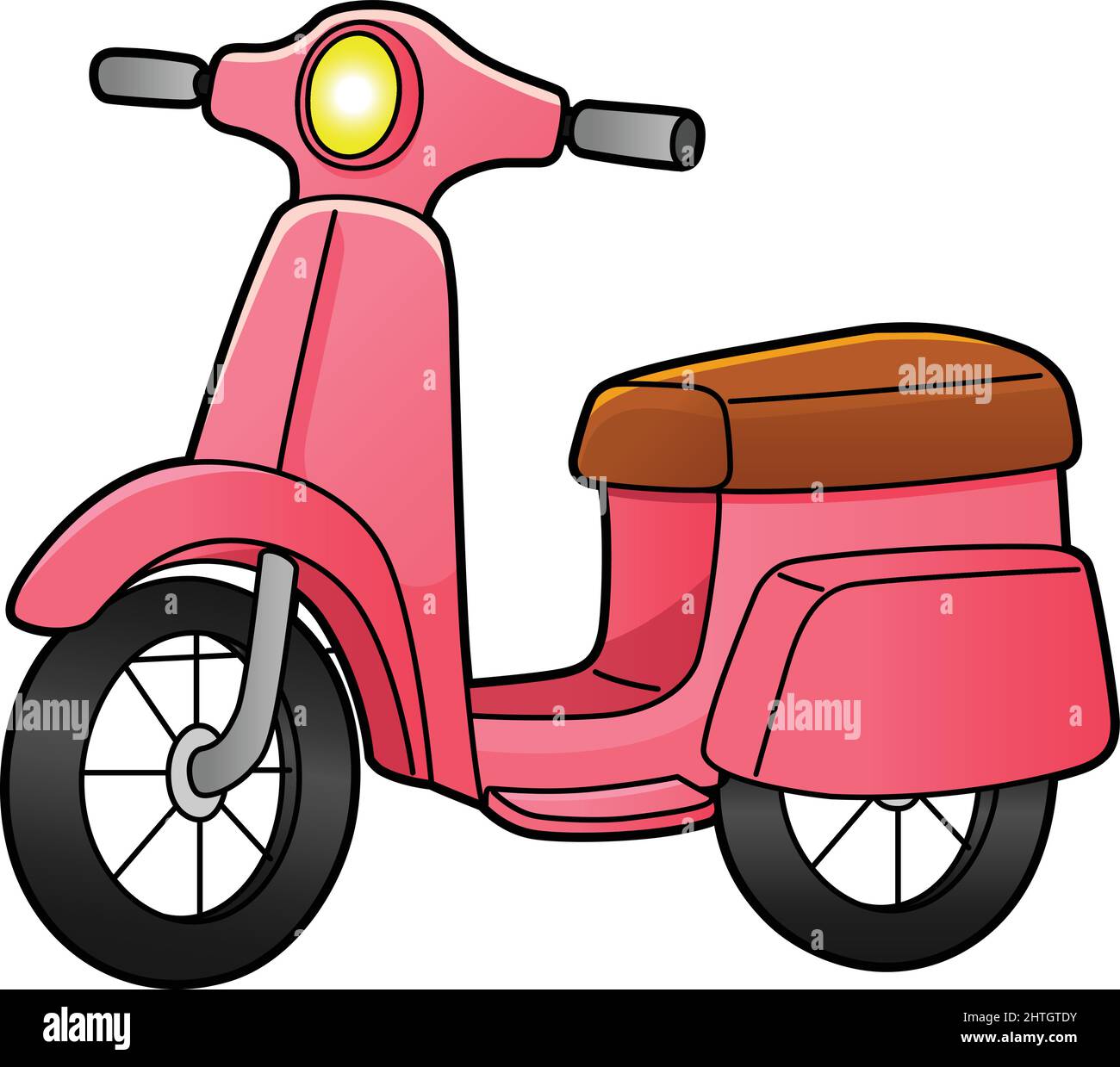 Scooter Cartoon Colored Clipart Illustration Stock Vector Image & Art ...