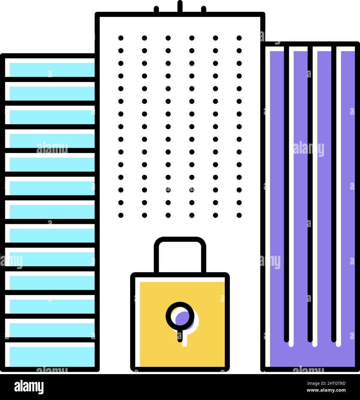 closed business center or companies color icon vector illustration ...