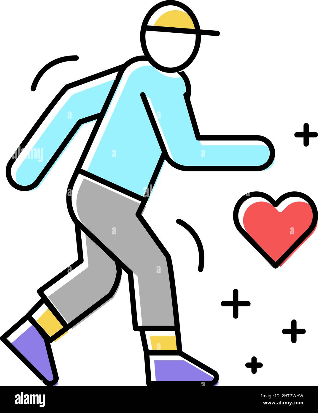 healthy running color icon vector illustration sign Stock Vector Image ...