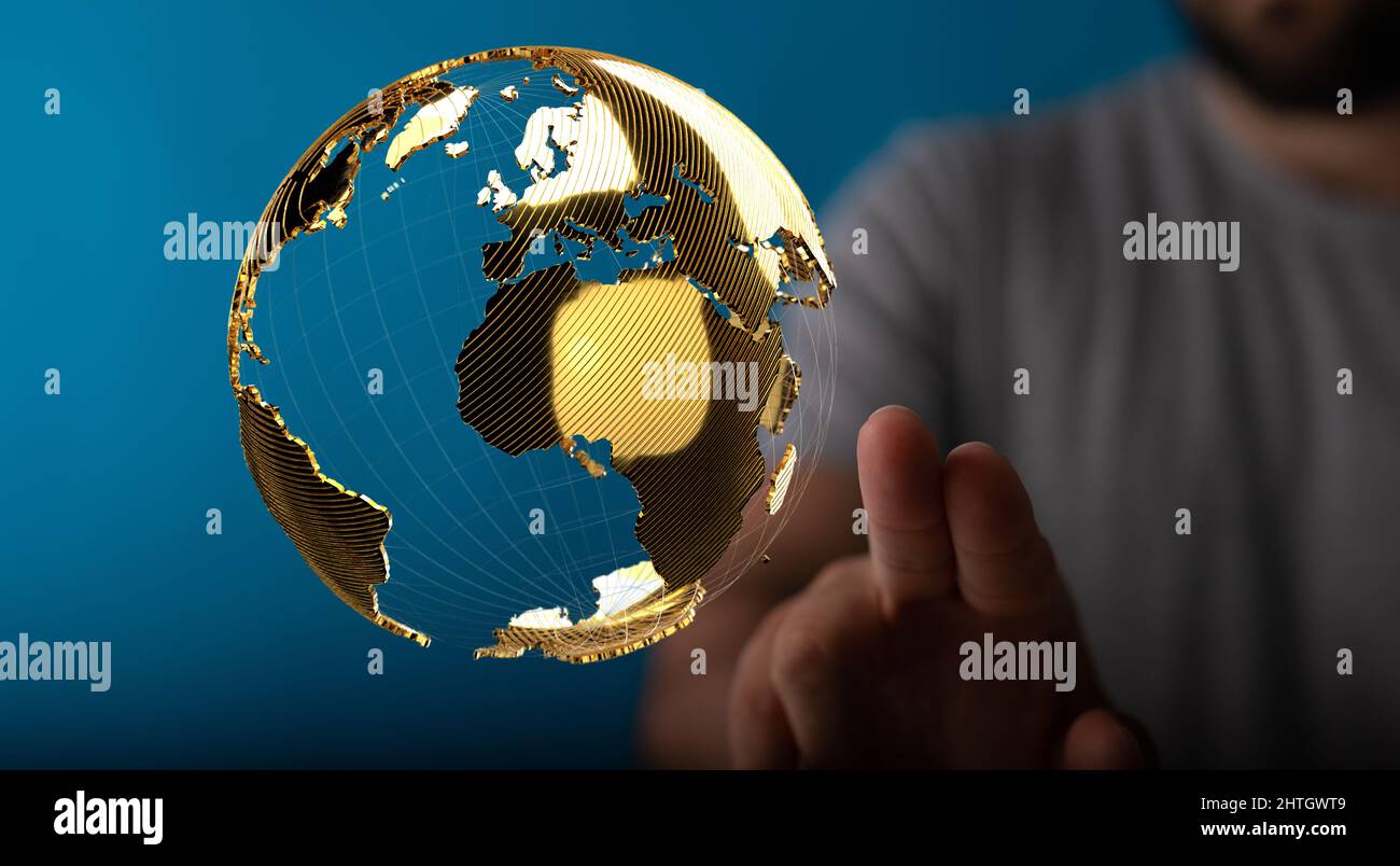 Floating digital globe connected hi-res stock photography and images ...