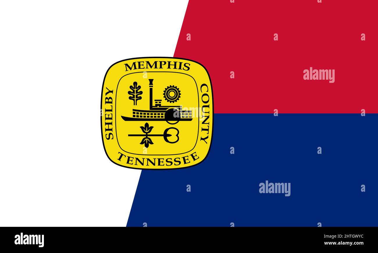 Top view of flag Memphis, Tennessee, untied states of America. USA ...