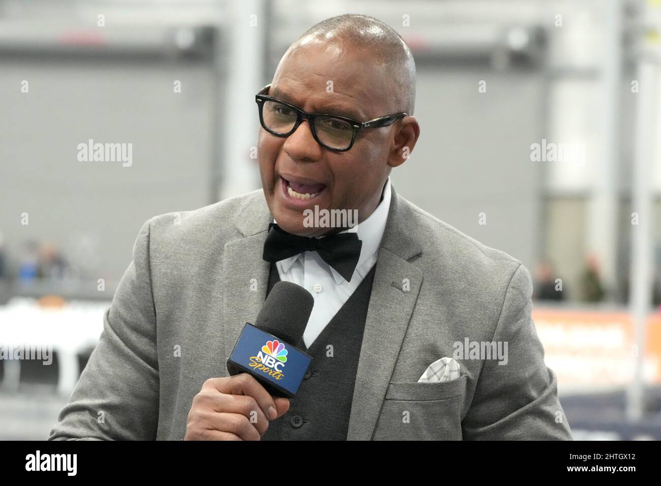 NBC Sports broadcaster Lewis Johnson during the USA Indoor ...