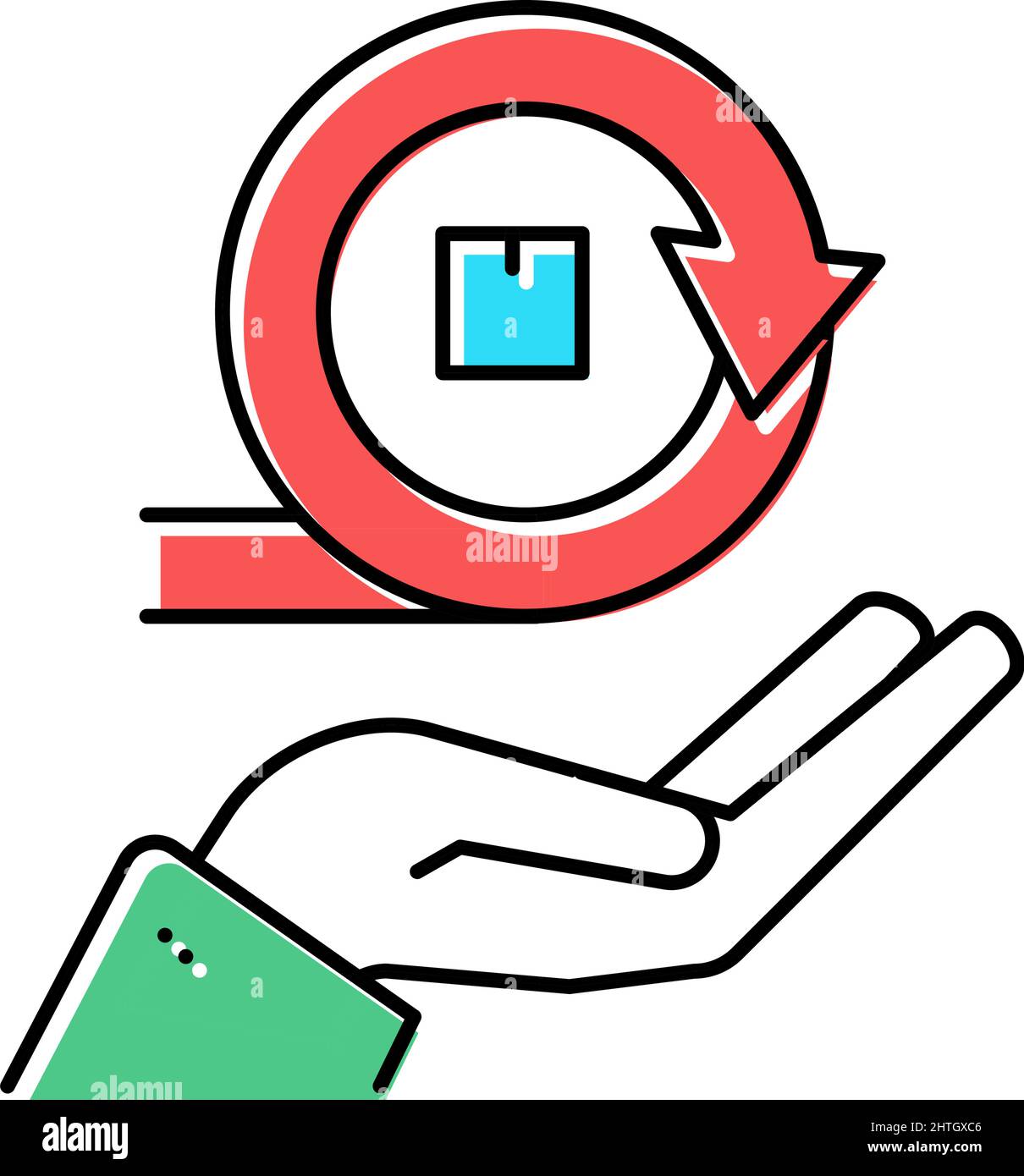 hand hold circular economy process color icon vector illustration Stock ...