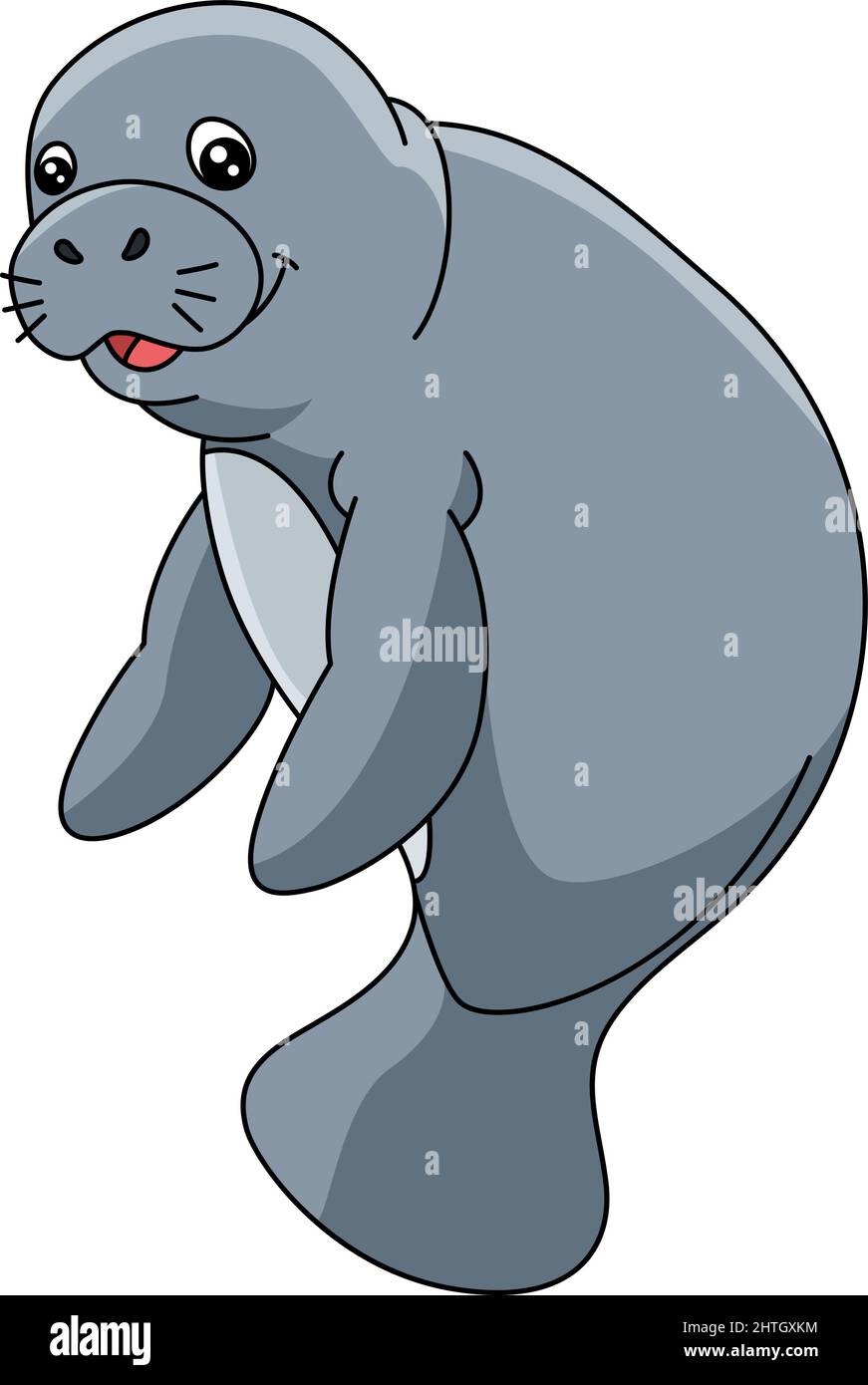 Manatee Cartoon Colored Clipart Illustration Stock Vector Image & Art ...
