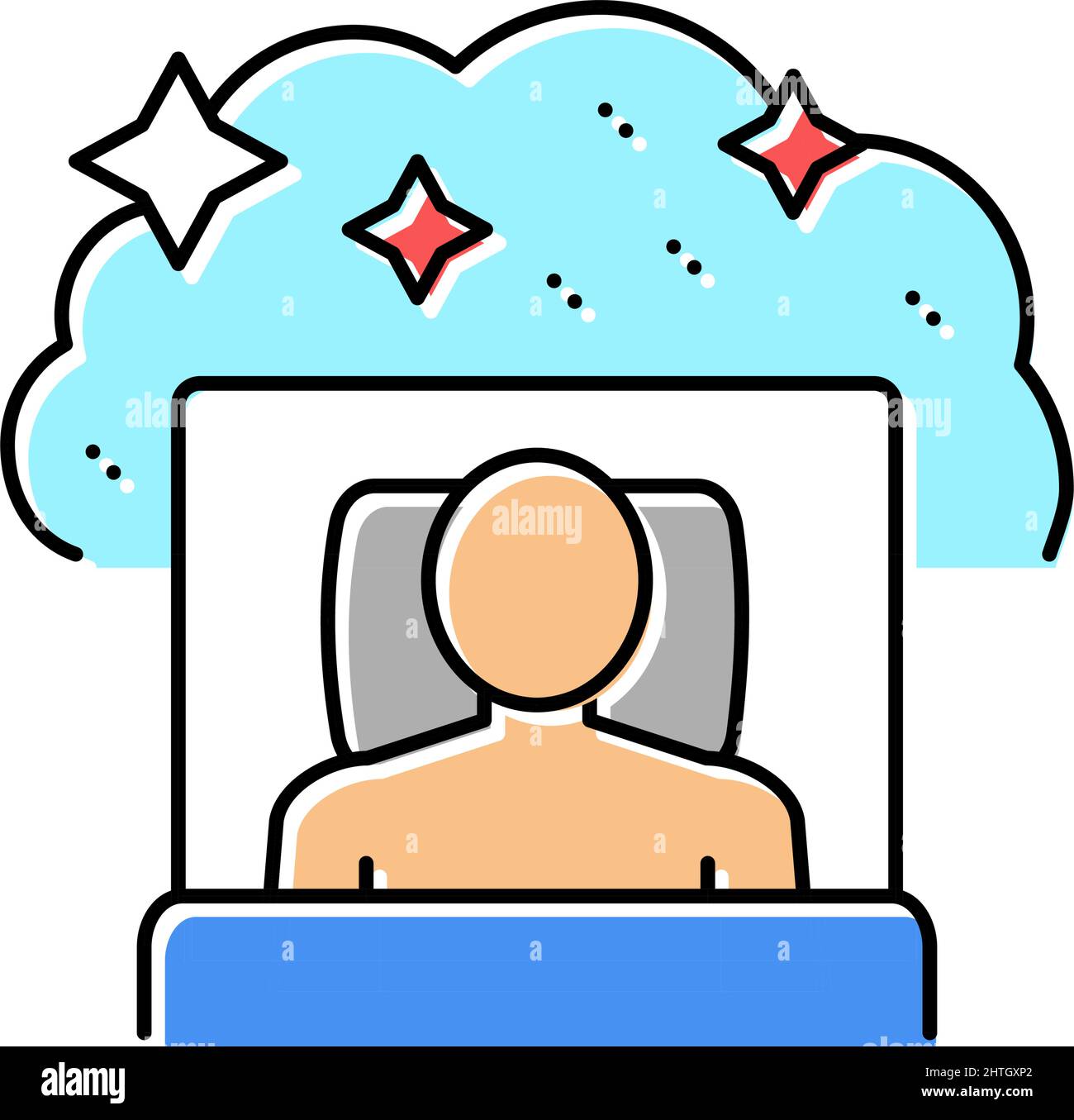 sleeping with dream patient color icon vector illustration Stock Vector ...