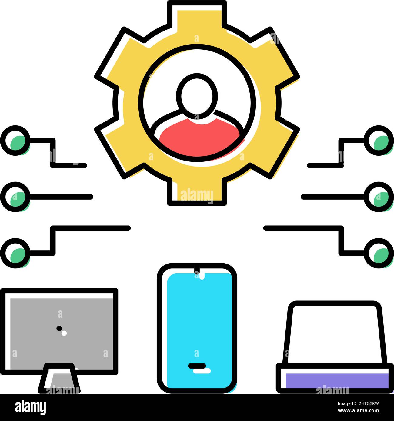 devices connection of user ugc color icon vector illustration Stock ...