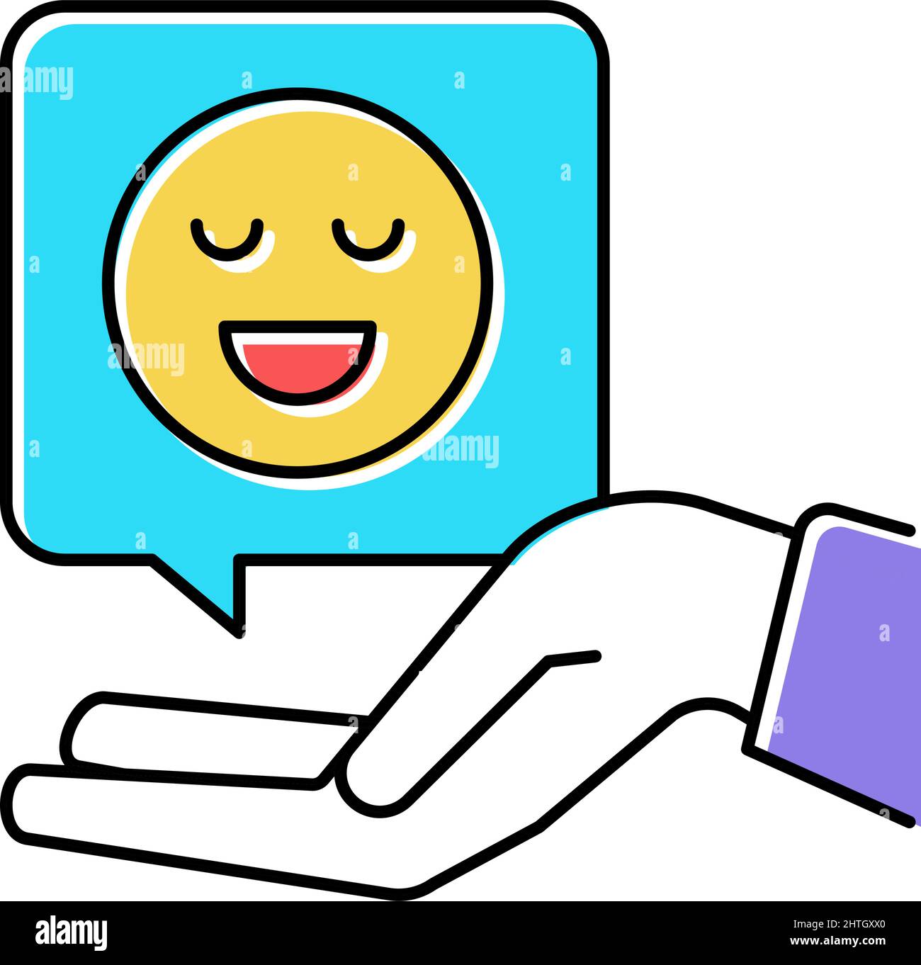happy client review color icon vector illustration Stock Vector Image ...