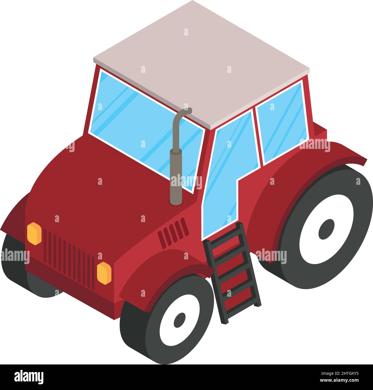 Red tractor on organic Stock Vector Images - Alamy