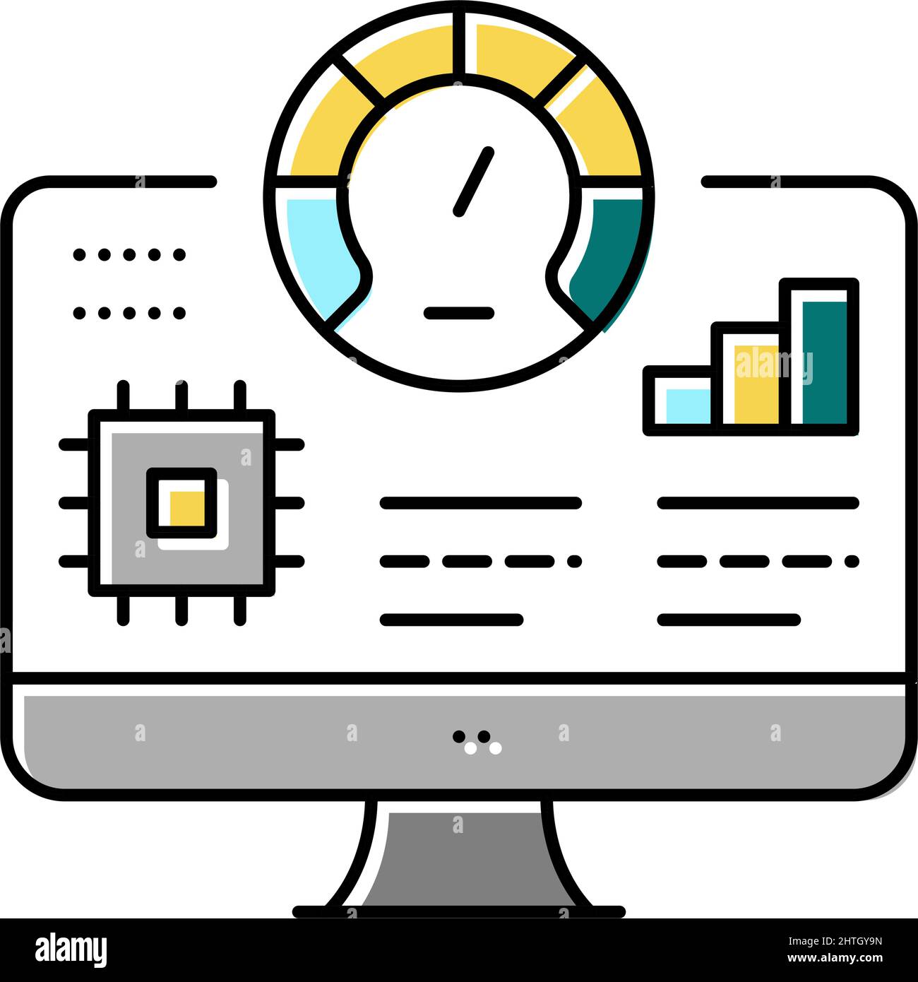Testing Semiconductor Manufacturing Color Icon Vector Illustration
