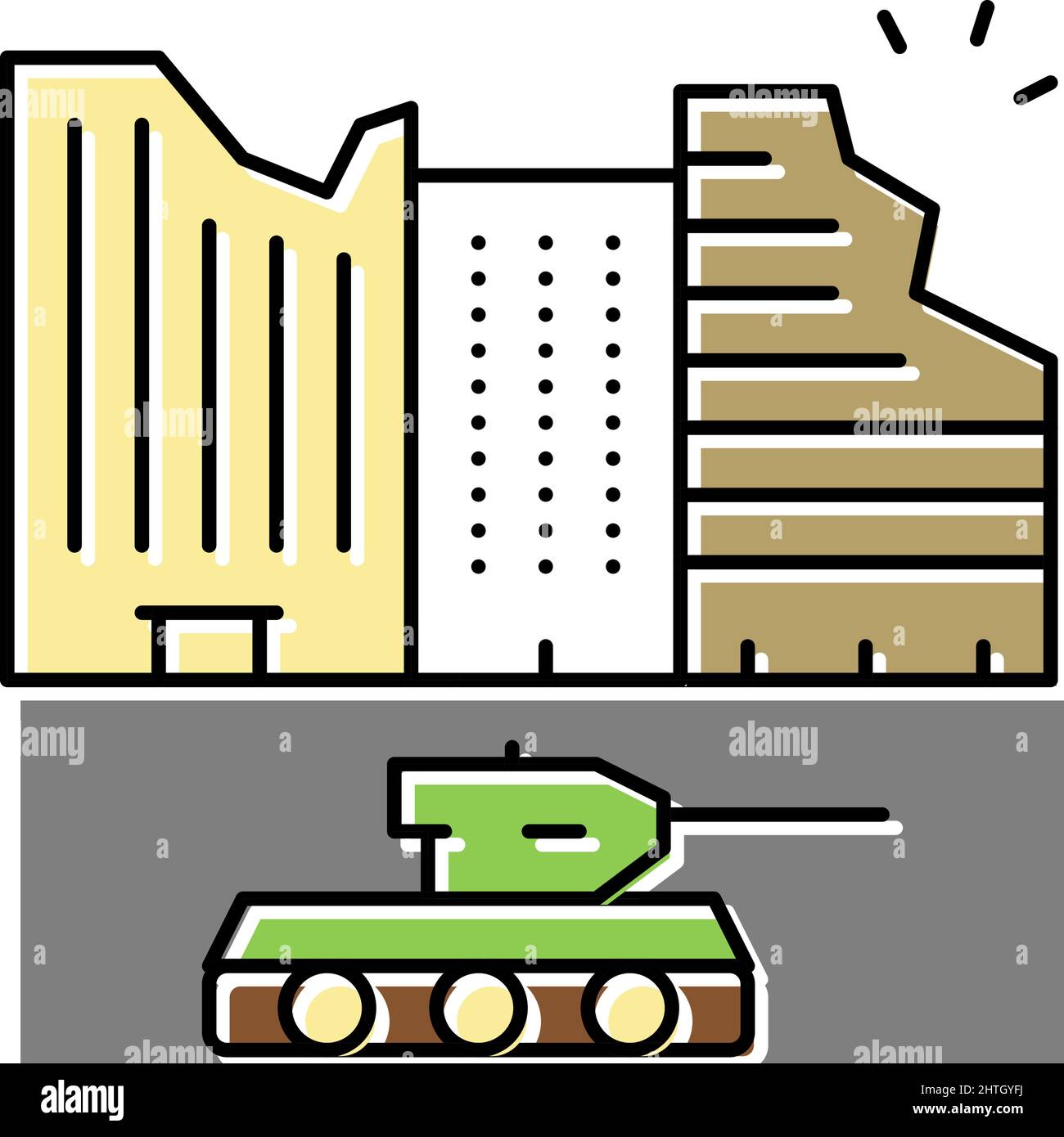 war destruction color icon vector illustration Stock Vector Image & Art ...