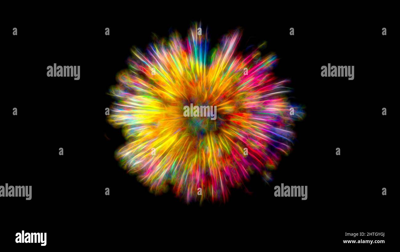 Digitally created circular burst of colour Stock Photo - Alamy