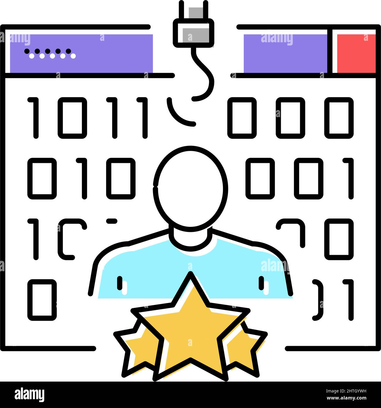 whale phishing attacks color icon vector illustration Stock Vector ...