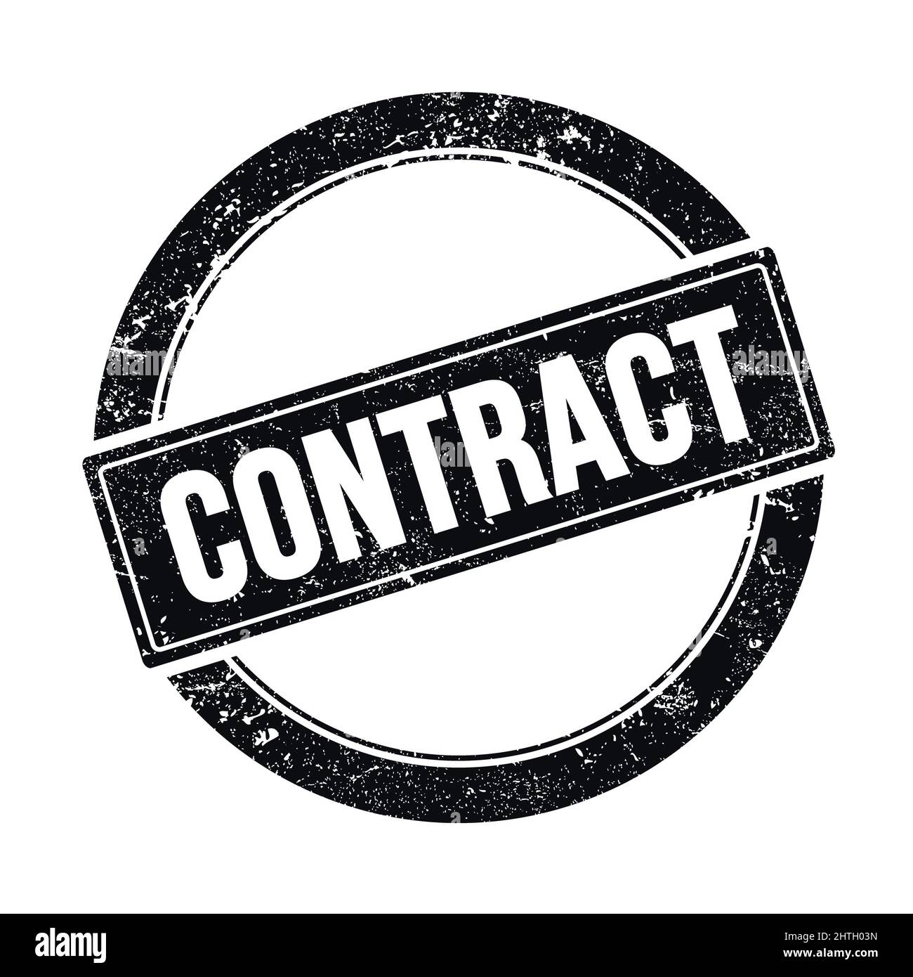CONTRACT text on black grungy round vintage stamp Stock Photo - Alamy