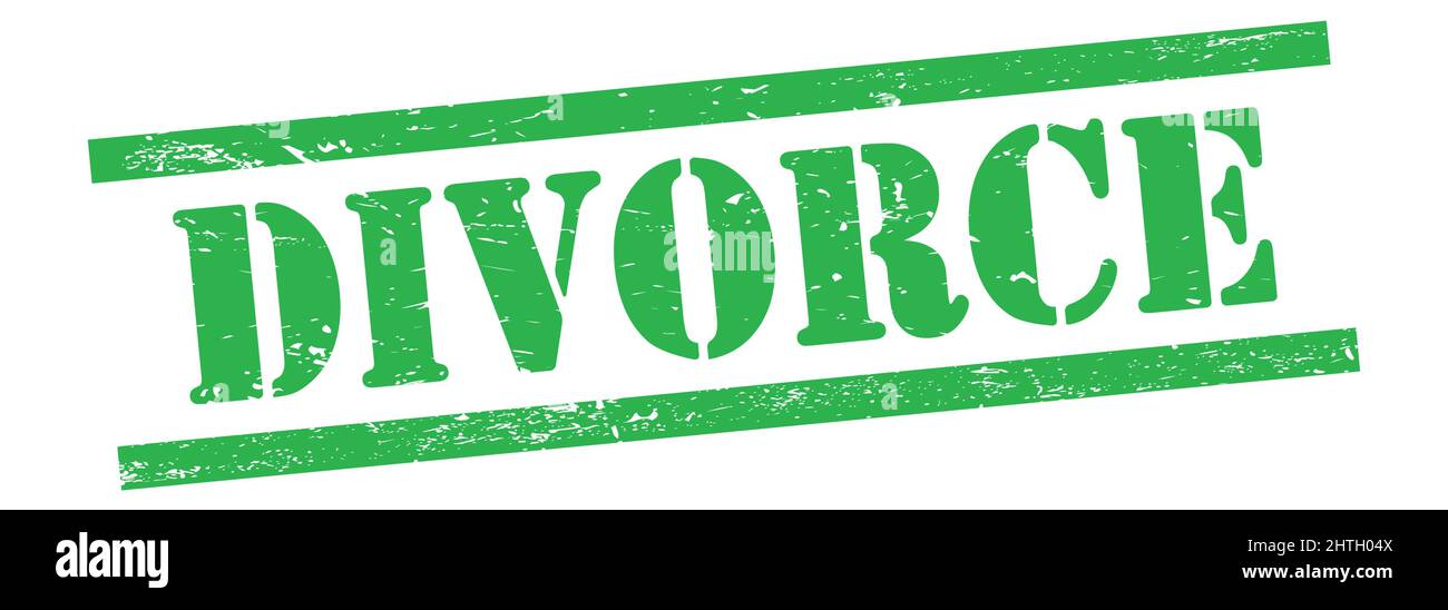 DIVORCE text on green grungy vintage rubber stamp Stock Photo - Alamy