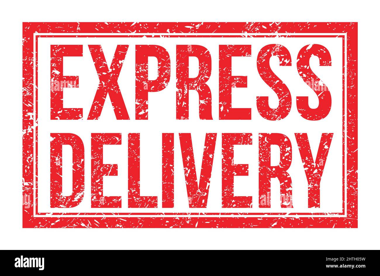 EXPRESS DELIVERY, words written on red rectangle stamp sign Stock Photo ...