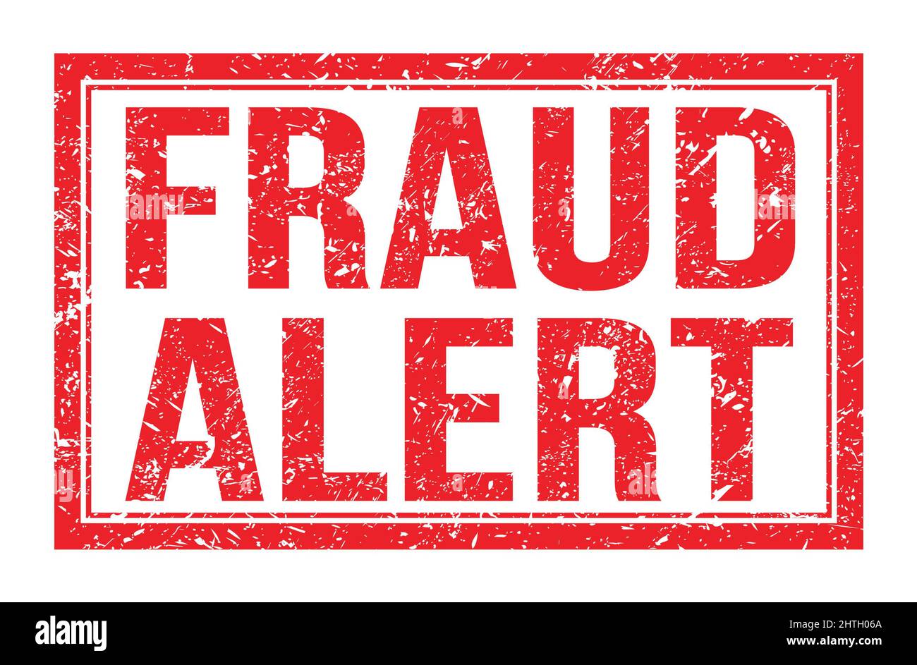FRAUD ALERT, words written on red rectangle stamp sign Stock Photo - Alamy