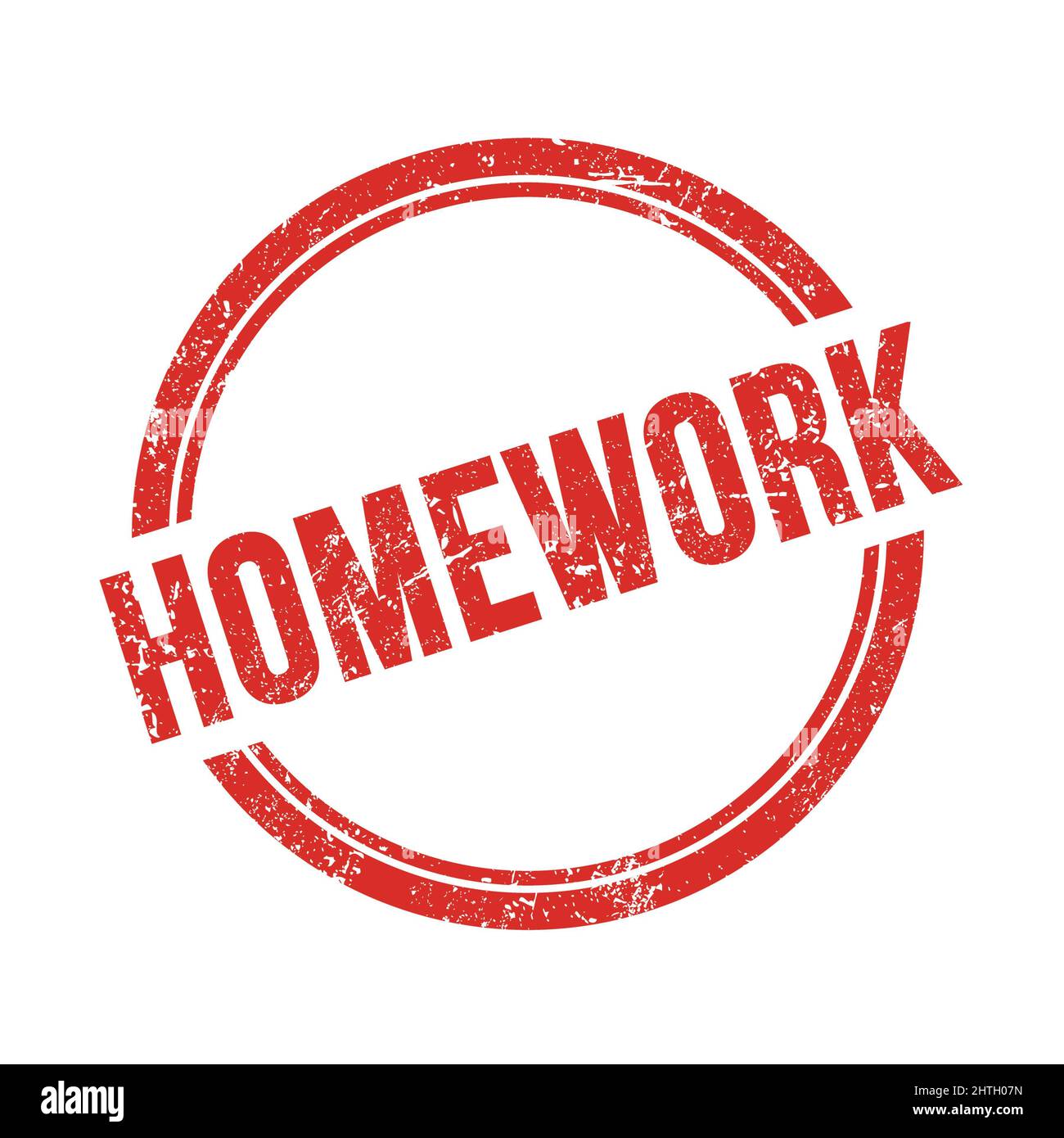 HOMEWORK text written on red grungy vintage round stamp Stock Photo - Alamy