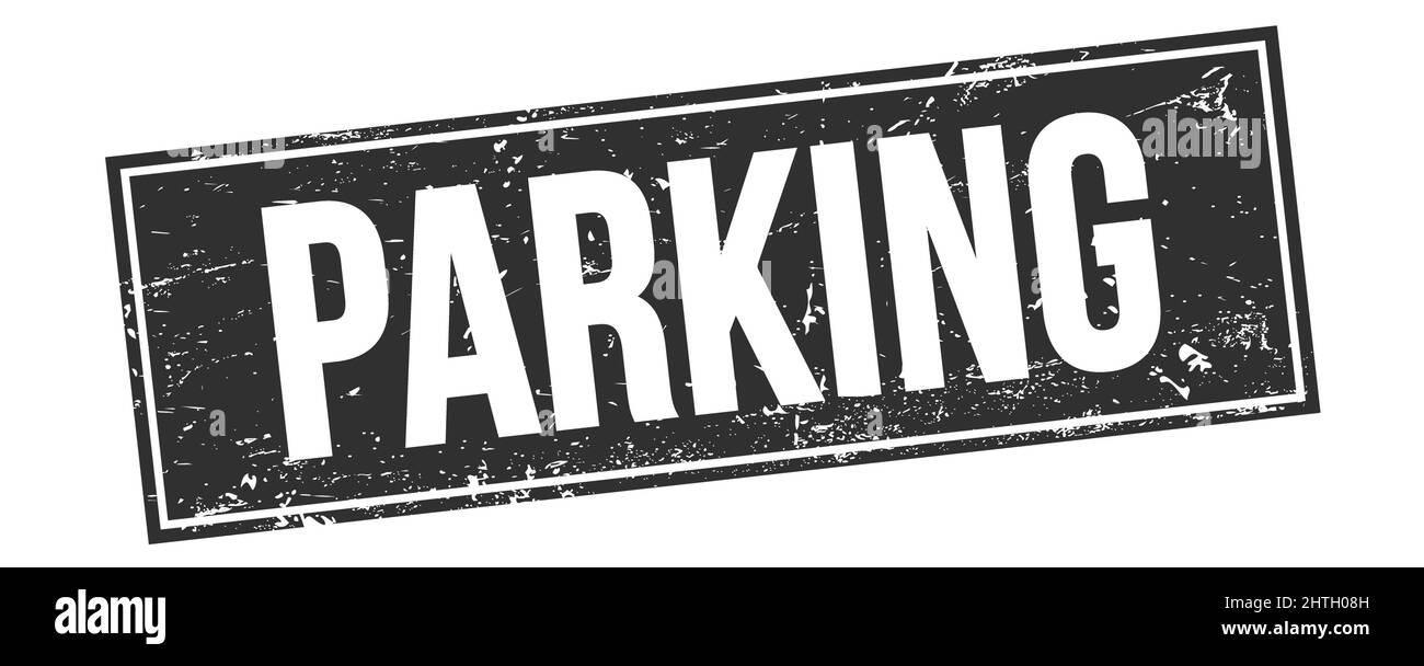 PARKING text on black grungy rectangle stamp sign Stock Photo - Alamy