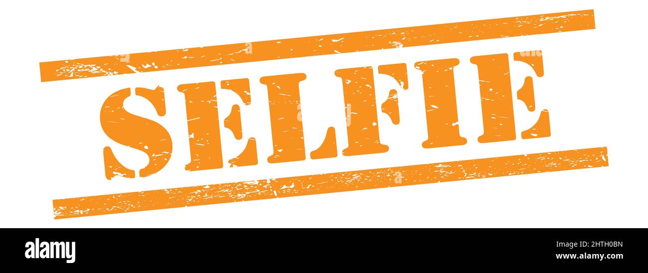 SELFIE word written on yellow vintage stamp Stock Photo - Alamy
