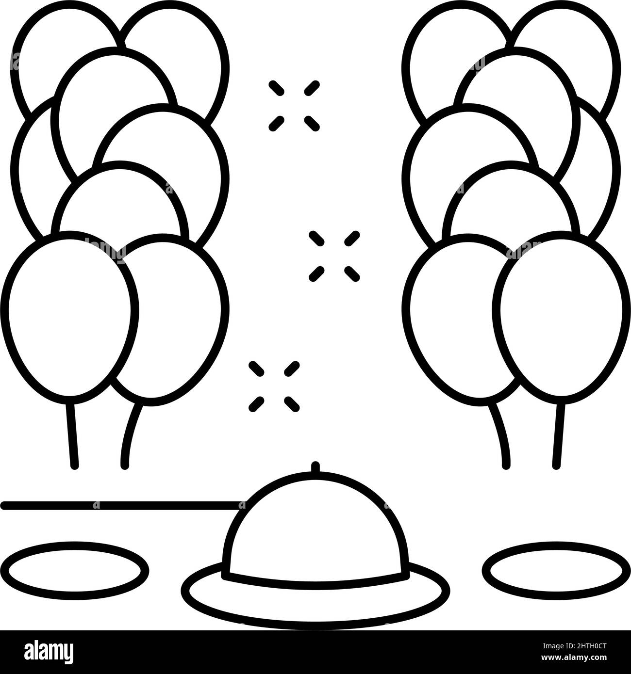 dinner party balloon decoration line icon vector illustration Stock ...