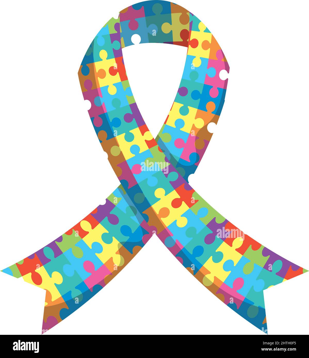 autism day puzzle ribbon campaign Stock Vector Image & Art - Alamy
