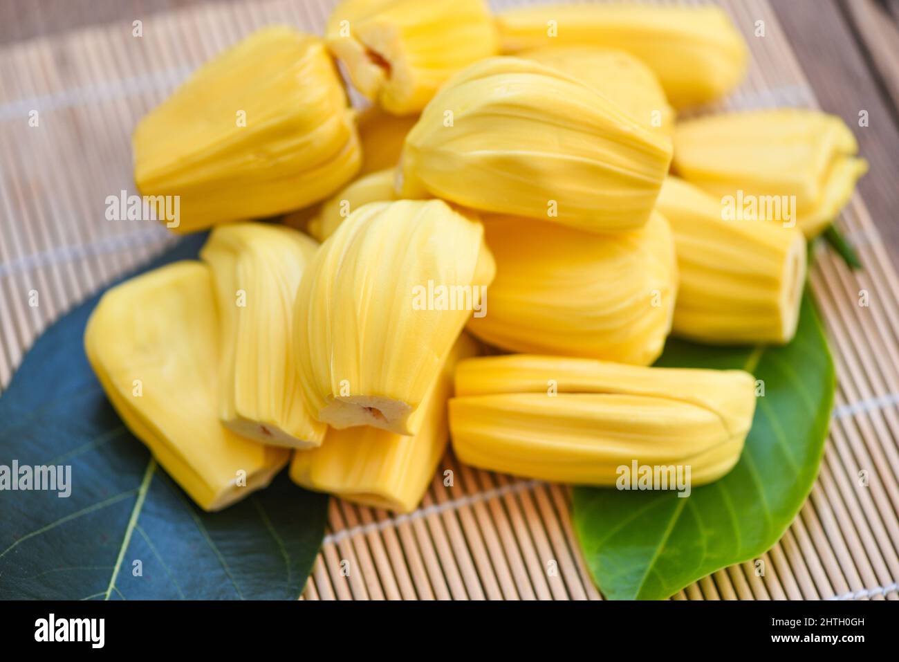 Ripe jackfruit peeled tropical fruit fresh from jackfruit tree ...