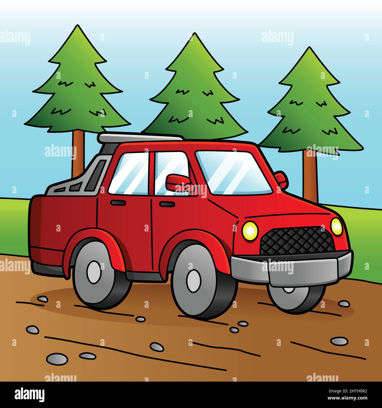 Off Road Truck Cartoon Colored Illustration Stock Vector Image & Art ...