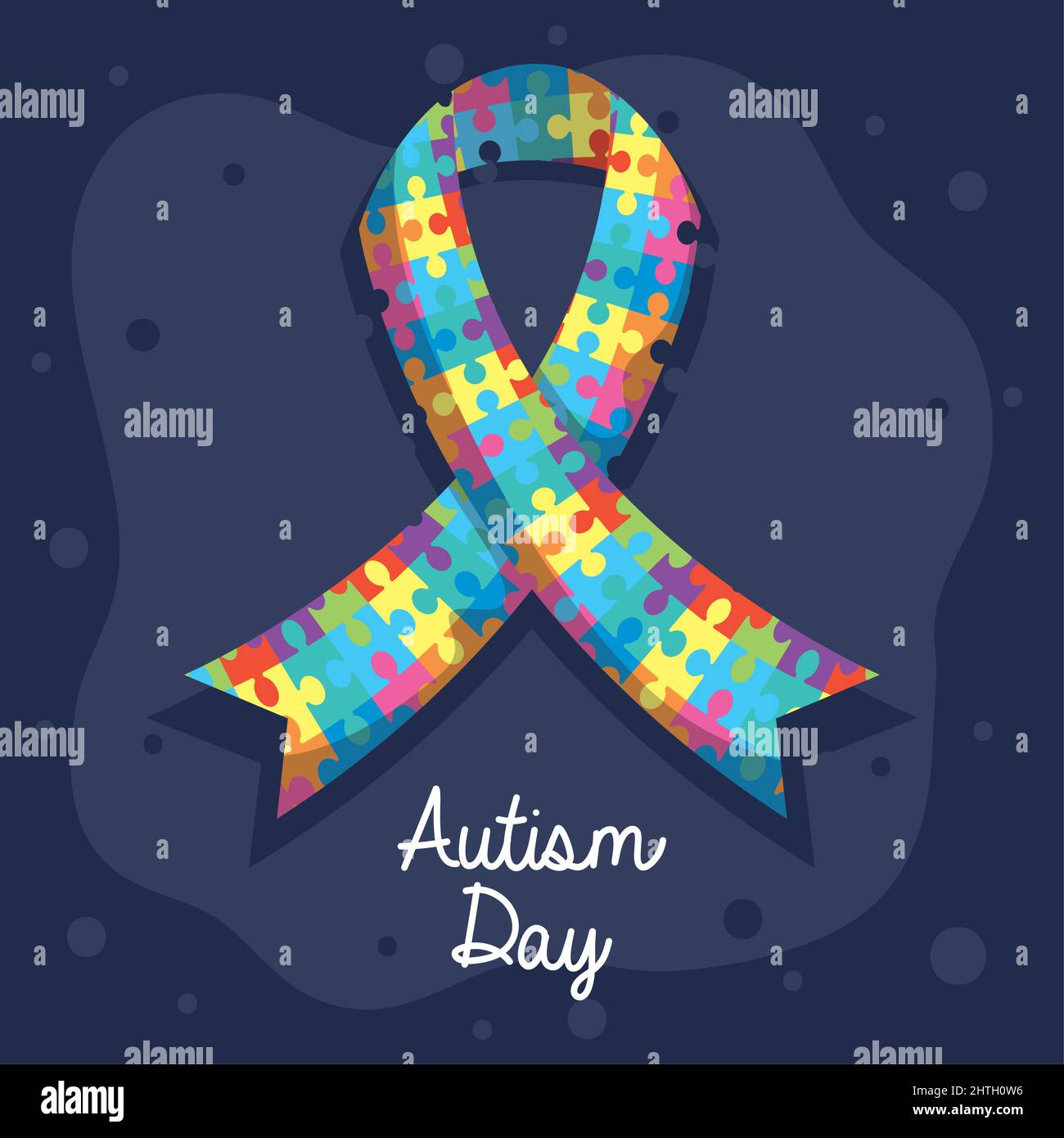autism ribbon and lettering postcard Stock Vector Image & Art - Alamy