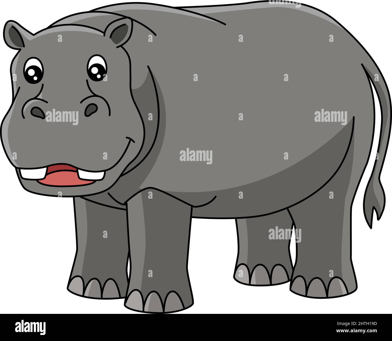 Hippo Cartoon Colored Clipart Illustration Stock Vector Image & Art - Alamy